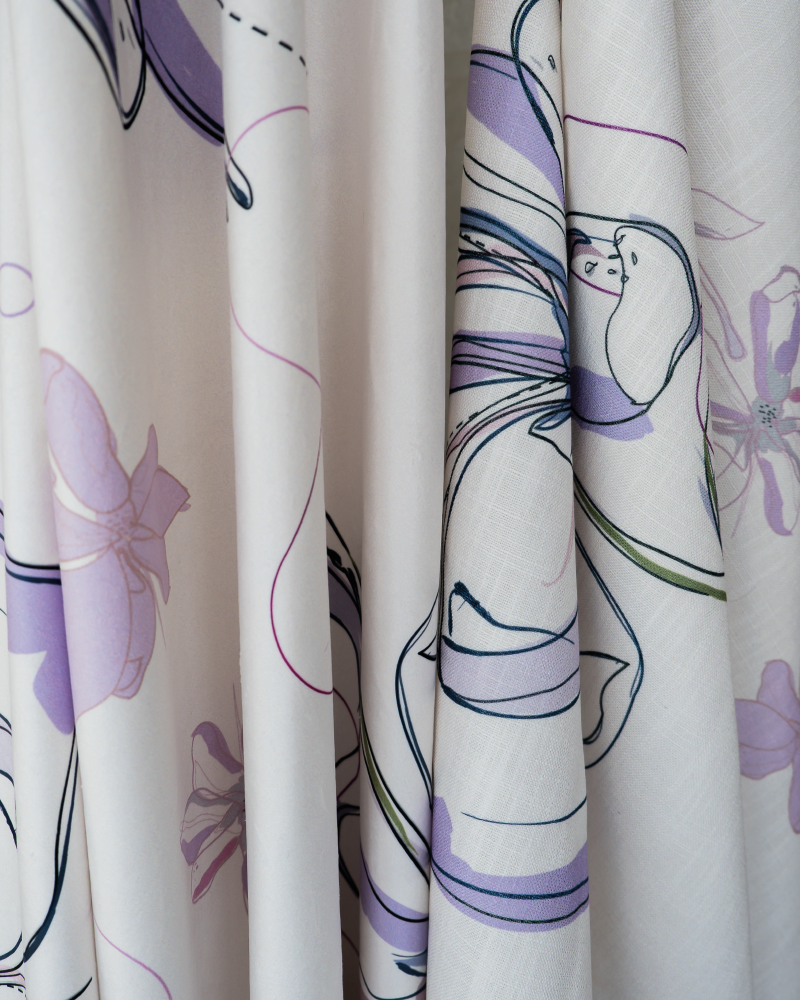 Line-Drawing Purple - FabFabrics
