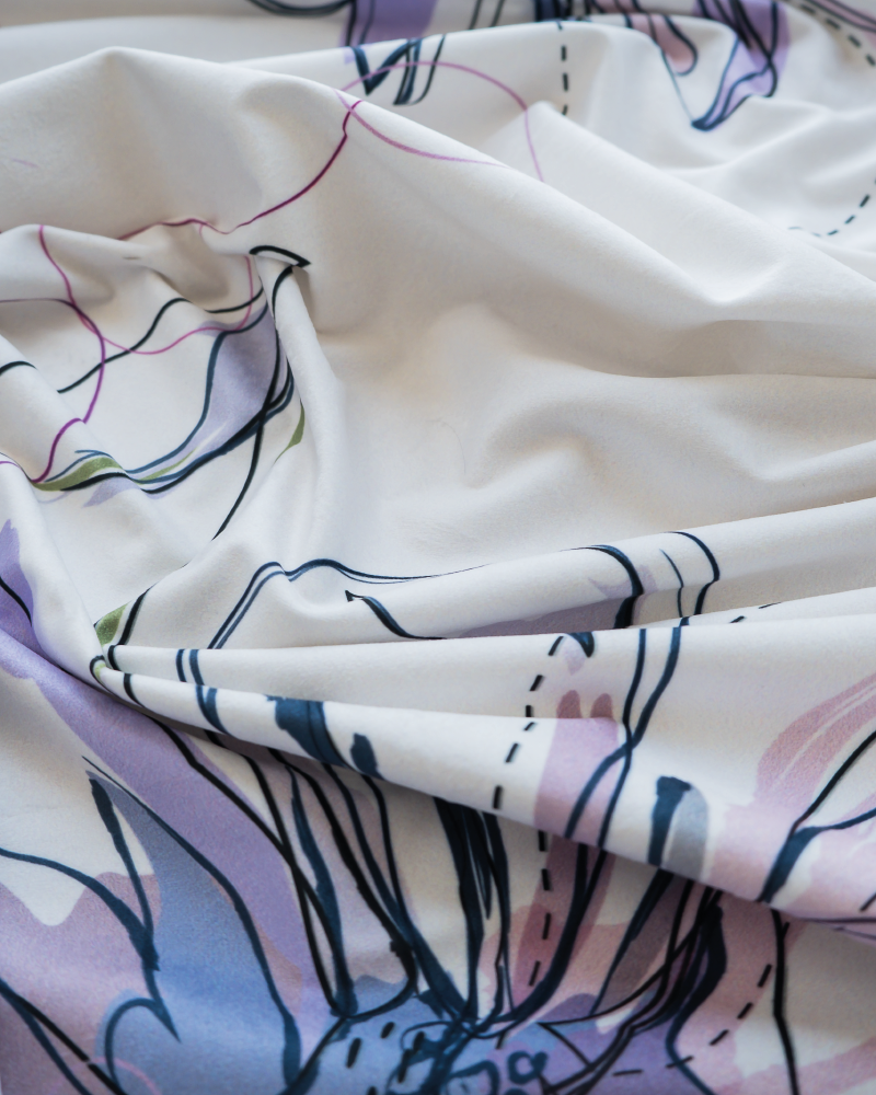 Line-Drawing Purple - FabFabrics